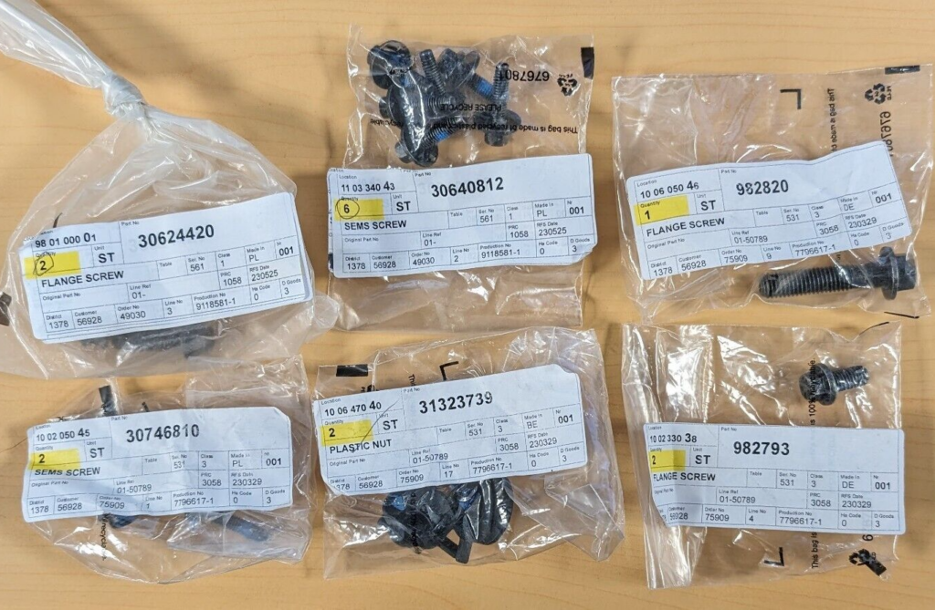Volvo Miscellaneous Flange Sems screws/Six Point Socket/Jubilee Clip ...